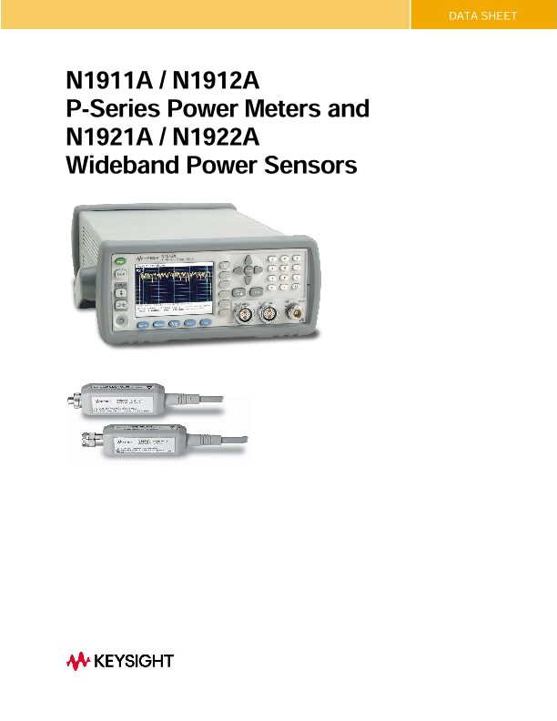 N1911A / N1912A P-Series Power Meters and N1921A / N1922A Wideband Power Sensors PDF Asset Page ...